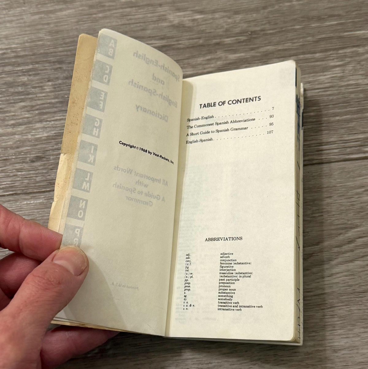 1968 Dennison Spanish-English Pocket Dictionary Vintage Travel Referen ...